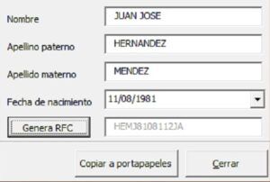 Generar Rfc